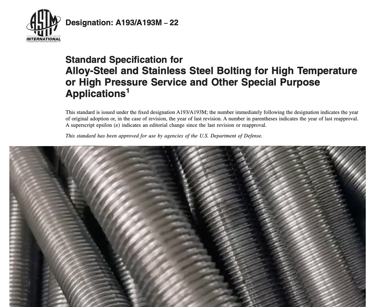 ASTM A193 Standard and technical data - SEMetalgroup