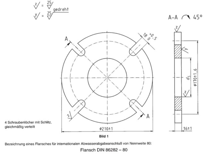 DIN 86282 Sewage systems on ships -Flanges for international discharge ...