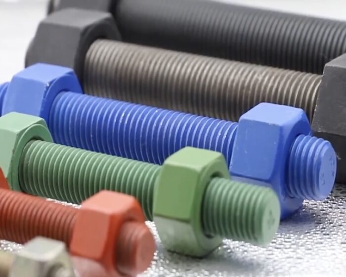 Fluorocarbon coated stud bolt ASTM B7/2H nuts - SEMetalgroup